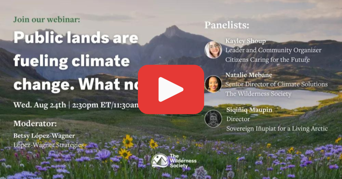 Public lands are fueling climate change. What now? | Webinar | The Wilderness Society